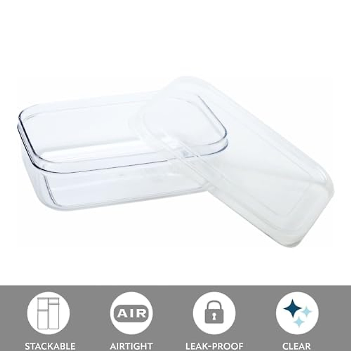 (Set of 3) Micro Clear 2.3 qt Kitchen Pantry Food Storage Container Set with Lid, Shatterproof, BPA Free, Dishwasher, Microwave Safe Canister, Fridge Refrigerator Organizer, Made in Japan