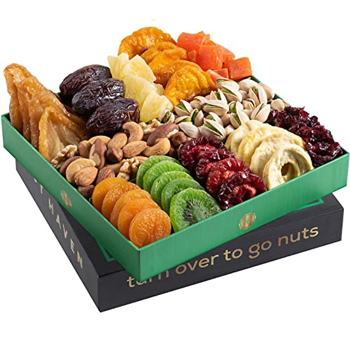 Holiday Dried Fruit & Nuts Gift Basket - Fresh Dried Fruit & Nuts Gift Basket - Fantastic Food Gift Basket for Birthday, Men, Women, Family, Adults, Christmas, Fathers Day, Mothers Day