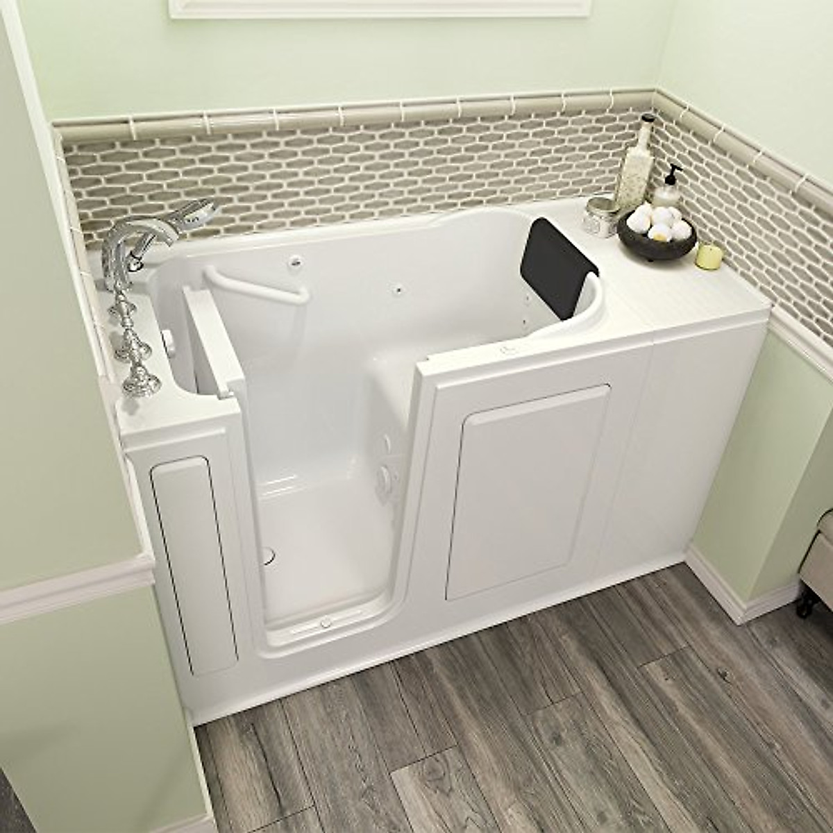 American Standard 2848.109.WLW Gelcoat Whirlpool and Soaking 28"x48" Left Side Door Walk-In Bathtub in White