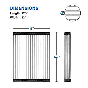 Damita Roll Up Dish Drying Rack Over The Sink Foldable Multipurpose Sink Dish Drying Racks (17.3" x 13" )