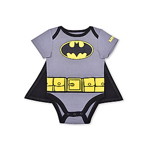 Warner Bros. The Flash, Superman, and Batman Baby Boys Short Sleeve Bodysuit and Pants Set for Newborns and Infants