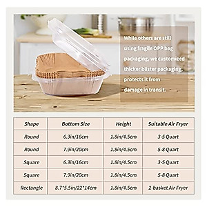 Air Fryer Liners Disposable Rectangular Parchment Paper Liner for Ninja Dual Basket Air Fryer and Other 2-basket Air Fryer, Oilproof Waterproof Non-Stick 8.7”x5.5” Baking Papers 100pcs