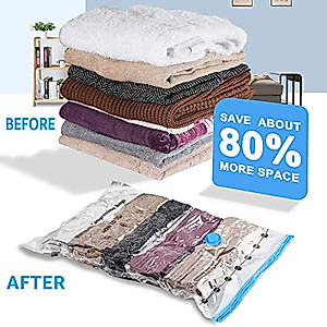 Vacuum Storage Bags 8 pack(4Jumbo, 4Large), Premium Space Saver bags for Clothes Duvets Blankets Pillows Comforters, travel storage. (8pack) (8 pack)