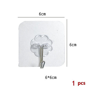 NevStp 1-10PCS Transparent Stainless Steel Strong Self Adhesive Hooks Key Storage Hanger for Kitchen Bathroom Door Wall Multi-Function,Transparent,1PCS