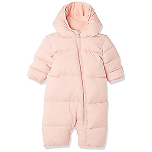 Amazon Essentials Unisex Babies' Puffer Bunting Suit, Blush, 18 Months