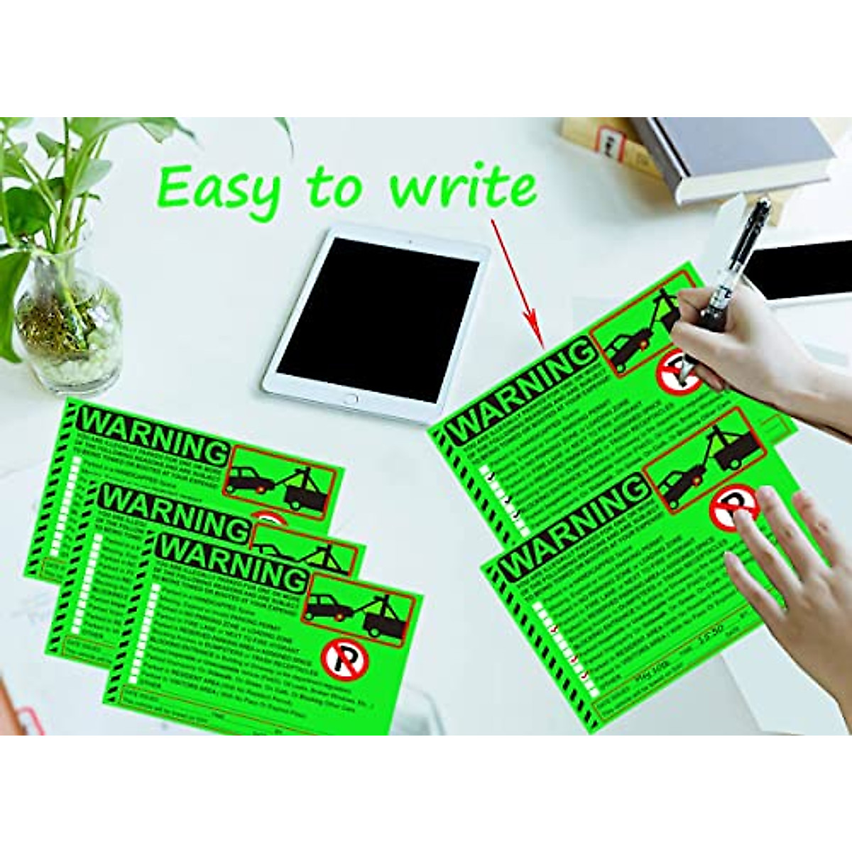 Parking Violation Stickers Notice Parking Violation Stickers Tow Warning You are Illegally Parked Multi Reasons 50 pcs Private Parking Warning Sticker for Car Window Fluorescent Green 5.5X7.5 inch
