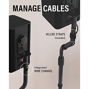 Sanus Adjustable Height Speaker Stand - Extends 28" to 38" - Holds Satellite & Small Bookshelf Speakers (i.e. Bose, Harmon Kardon, Polk, JBL, KEF, Klipsch, Sony and Others) - Set of 2 - Model: HTBS