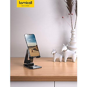 Lamicall Adjustable Phone Tablet Stand, Playstand for Switch, Foldable Desk Holder Dock, Compatible with iPad Mini, 9.7'' iPad Pro Air, Phone 12 Mini 11 Pro Xs Xs Max Xr X 8 7 6 6s Plus SE (4-10'')