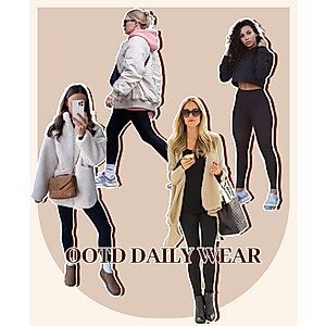 HIGHDAYS 3 Pack Leggings with Pocktes for Women - High Waist Tummy Control Soft Women's Yoga Pants for Workout Running, Black/Gray/Coffee, ONE Size