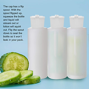 CLANRIZA Plastic Cylinder Bottles with Flip Top Pour Spout - Reusable Plastic Bottles Premium Quality - Clear Cylinder Bottles for Any Liquid Products (Pack of 12)