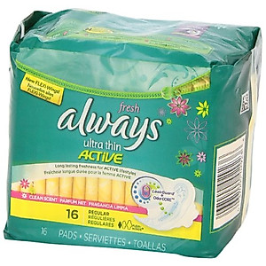 Always Ultra Thin, Size 2, Super Pads With Wings, Unscented, 16 Count