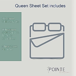 Pointehaven 180 GSM 100% Cotton Flannel Sheet Set - Queen, Northwoods Cream - Warm & Cozy - Pre-Shrunk -Deep Pockets - Elastic All Around-Comfy Double Brushed