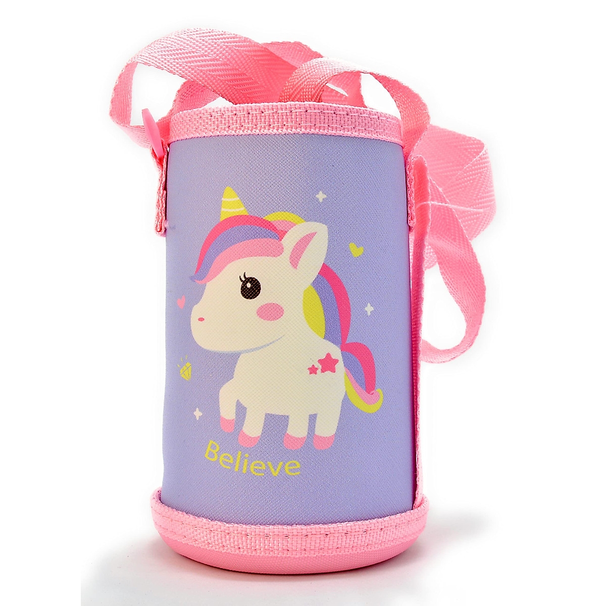 Talavan Kids antler Water Bottle 500ml 316 Stainless Steel vacuum insulated thermos with straw (Unicorn)