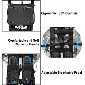 LUCKYERMORE Water Rowing Machine with LCD Monitor for Home/Gym, 265 Lbs Weight Capacity, Adjustable, Space Saving, Mobile, Double Track Indoor Rower Fitness, Black