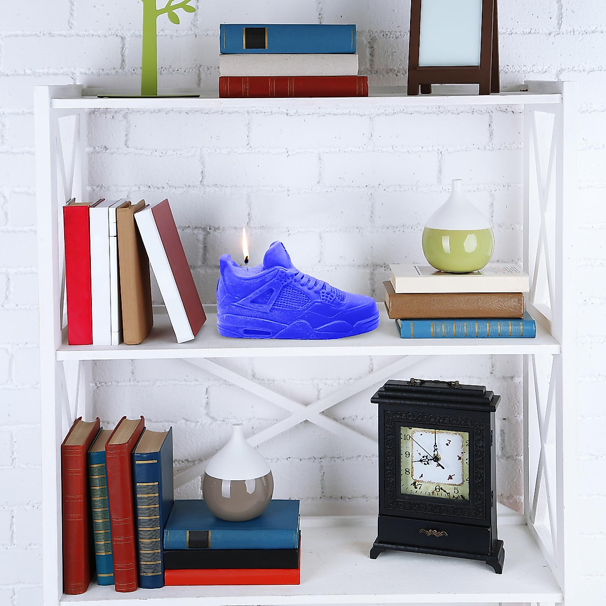 Sneaker Candle for Sneakerhead - Shoe Candle Gifts for Sneaker Heads, A Impressive Realistic Detail, Cake Topper Fun Gift A_J4 (Small, Blue)