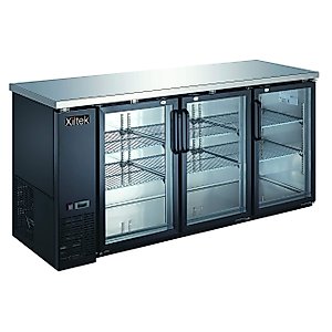 Xiltek New 72" Three Glass Door Back Bar Beer Cooler Refrigerator