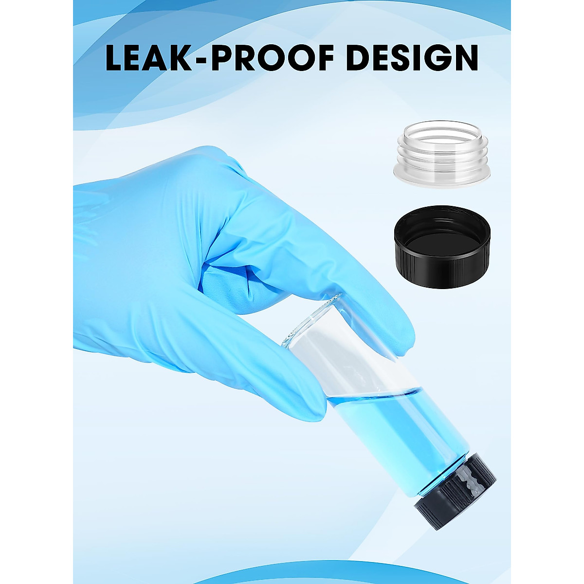 30ml Clear Small Glass Vials with Screw Caps, Small Vials for Essential Oil, Leak-Proof Sample Vials with Lids(10pcs)