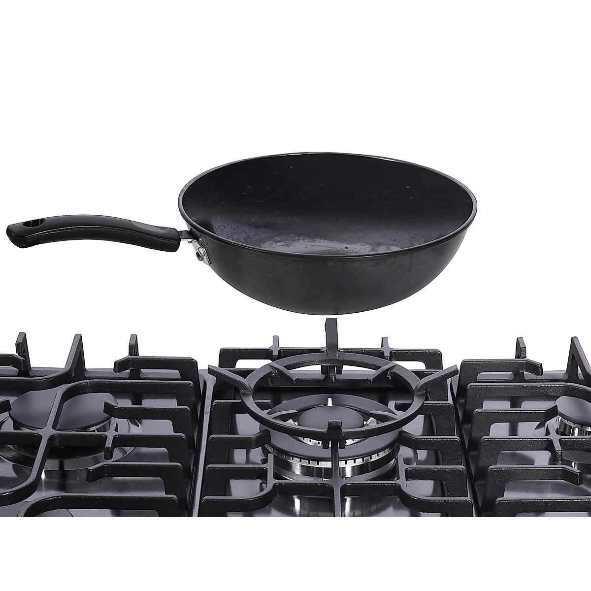 Wok Ring, Non Slip Cast Iron Stove Wok Support Ring for Kitchen Gas Cooktop Pot Rack Stove Rack Ring Pan Holder Stand
