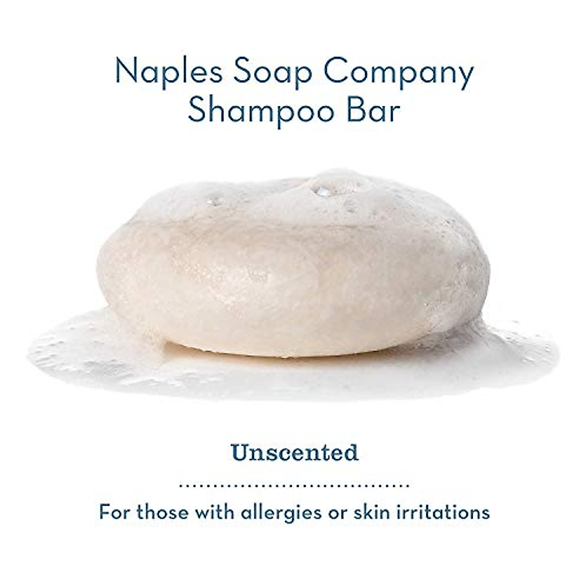 Naples Soap Company Solid Shampoo Bar for All Hair Types – Eco-Friendly, Free of Parabens, Alcohol, Pthalates – Handmade, pH Balanced, Hydrating Haircare, Lasts 50-75 Uses – Fragrance Free, 1.75 oz