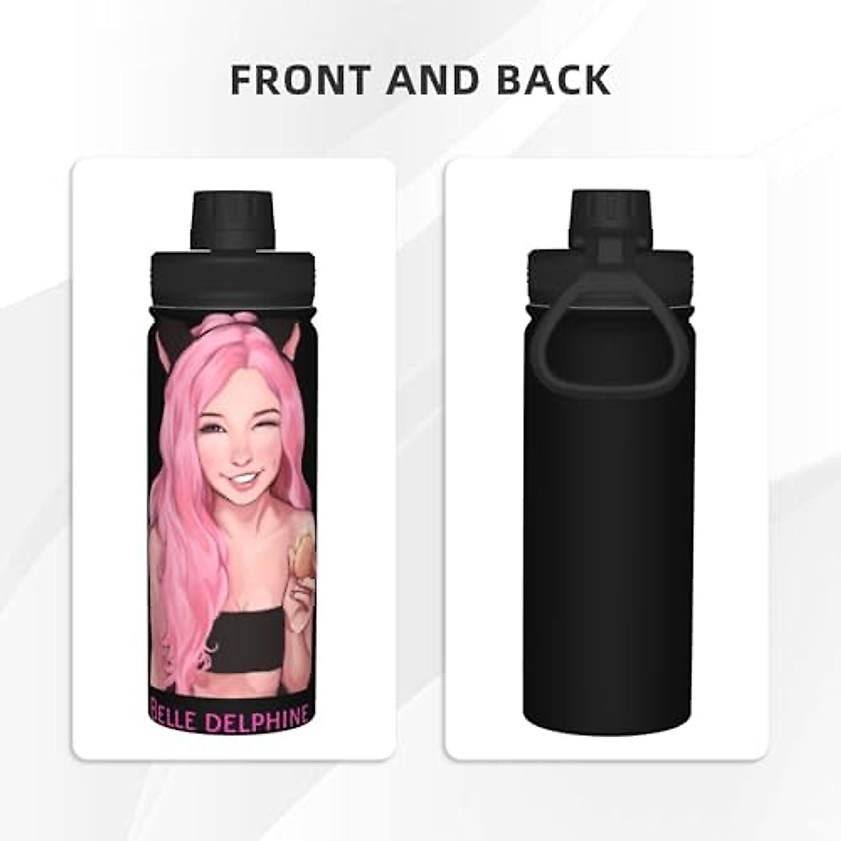 Eevikion Belle Artist Delphine Stainless Steel Insulated Tumbler Sports Water Bottle Hot and Cold Travel Cup 18oz