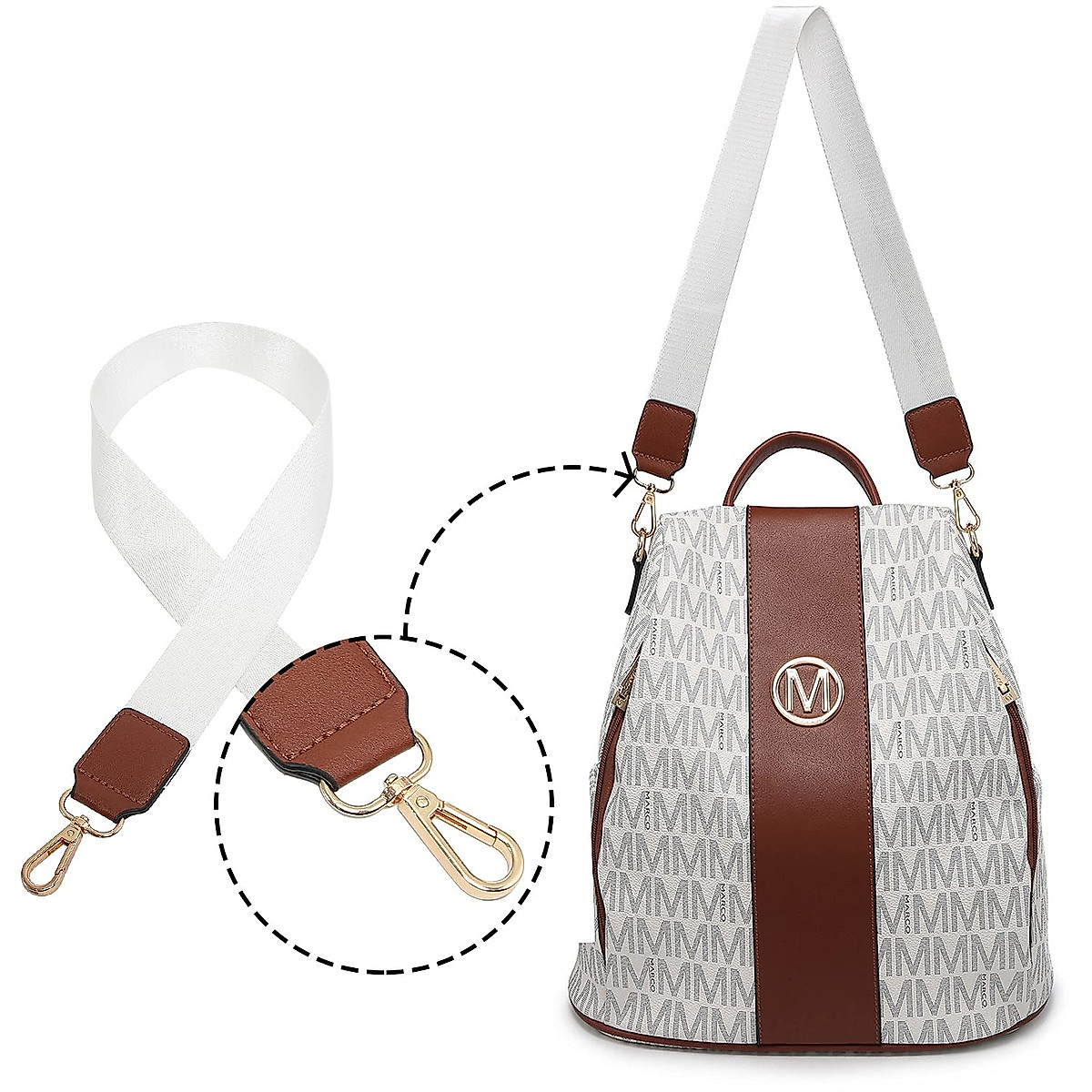 MKP COLLECTION Women Fashion Backpack Purse Multi Pockets Anti-Theft Rucksack Travel Shoulder Bag Handbag Set 2pcs