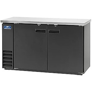 Arctic Air ABB60 61" Double Solid-Doors Back Bar Refrigerator, 16.7 Cubic Feet, Stainless Steel, Black, 115v
