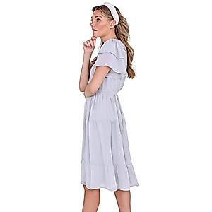 Mikarose Womens The Amy Modest Dress (Faded Blue, XX-Large)