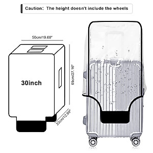 Feybaul 30 Inch PVC Luggage Protector Cover for TSA Approved Clear Suitcase Cover Protector 30-31 Inch Transparent Luggage Protective Cover Case for Wheeled Suitcase Suitable for 30"-31"