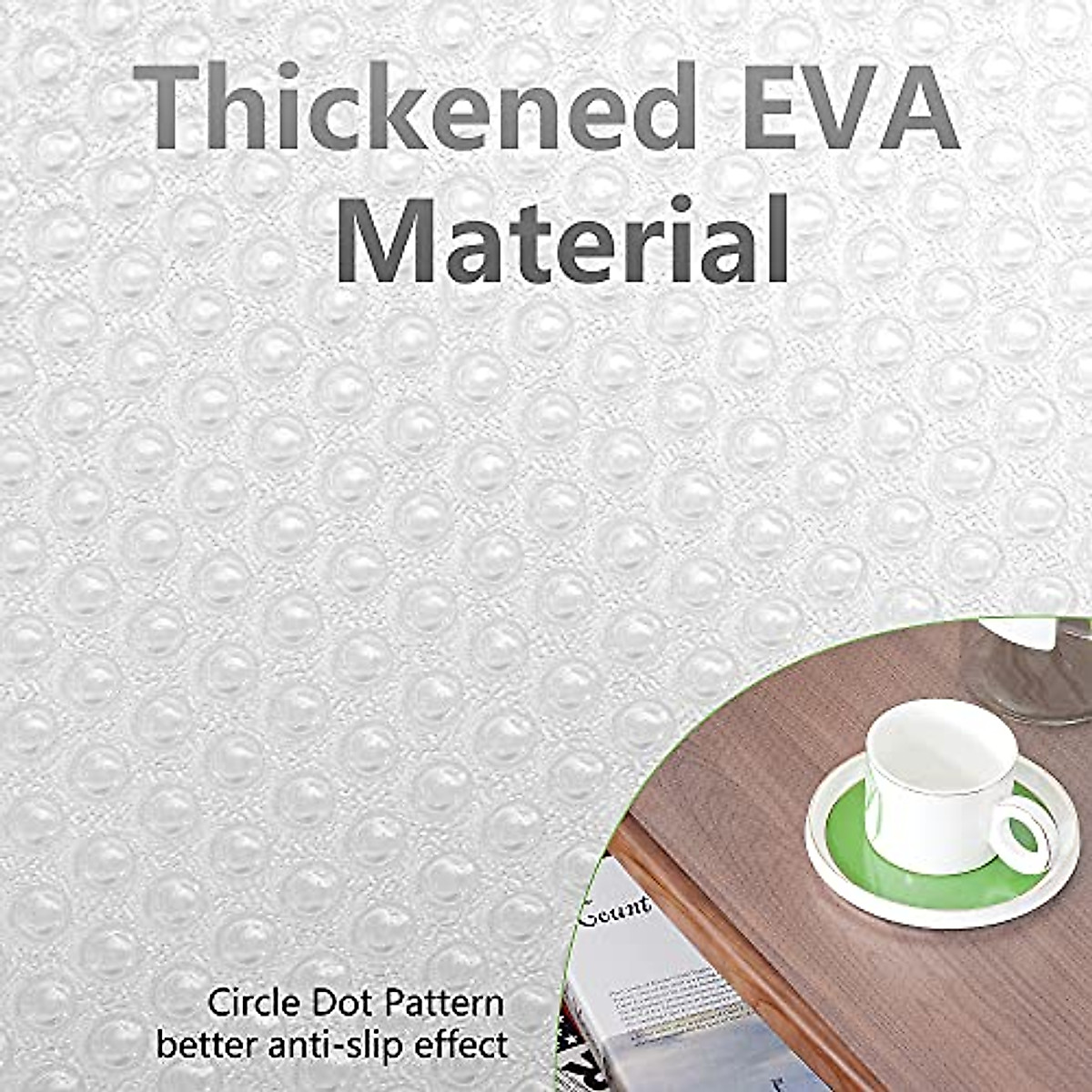 Shelf Liners for Kitchen Cabinets Non-Adhesive Cupboard Closet Drawer Shoe Rack Wire Shelf Liner Refrigerator Liners, Clear, 13.5Inch x 20FT