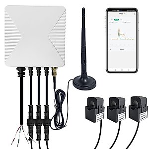 WiFi 3-Phase Clamp Meter, Smart Home Energy Monitor with 3 120A Circuit Level Sensors |Real Time Electricity Monitor/Meter