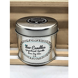 Gingerbread Sparkle 8 oz Tin Jar Pure Soy Wax Candle | Hand Poured in the USA