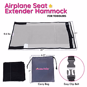 FiveStarBaby Toddler Airplane Bed for Toddler - Airplane Toddler Bed - Kids Airplane Bed - Baby Plane Travel Essentials - Airplane Seat Extender for Kids - Airplane Must Haves for Toddlers (Grey)