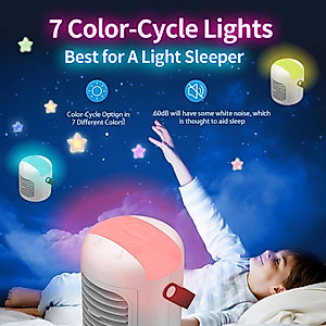 Portable Air Conditioner,Mini Personal Air Cooler,Desktop Portable Ac with Ice Packs,2000 mAh Rechargeable Battery