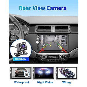 Apple CarPlay Head Unit Single Din Touchscreen Car Stereo with Bluetooth and Backup Camera 7 Inch Car Radio with Android Auto Mirror Link USB Charging & FM AUX TF