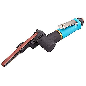 Minimprover Pneumatic Tool Air Belt Sander,1/4" Air Inlet,Air Belt Sander (3/8" x 13") with 12pc Belts (#40，#60，80#，120#),3/8" Air Belt Grinder For Aluminium, Iron, Steel And Etc. Metal Polishing