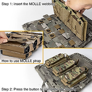 IDOGEAR Triple Mag Pouches Kangaroo Magazine Pouch for 9mm Pistol Magazines and 5.56mm Rifle Magazines Universal MOLLE Tactical Pouches Elastic Adjustable (camo)