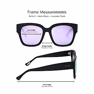 DIFF Bella II Oversized Square Sunglasses for Women UV400 Protection, Cream Tortoise + Grey Gradient