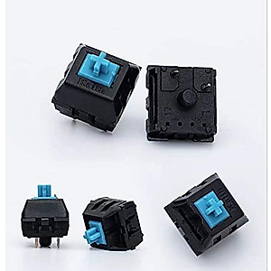 jlh Kaihua Blue Switch 3 Pin Keyswitch- Gaoteron& Cherry MX Equivalent DIY Replaceable Switches for Mechanical Gaming Keyboard(65PCS, Blue MX)