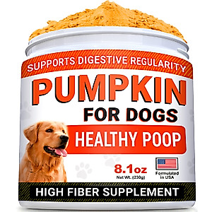 STRELLALAB Pumpkin for Dogs - High Fiber Powder Supplement - Stool Consistency and Softener - Digestion Support - Made in USA - Pumpkin