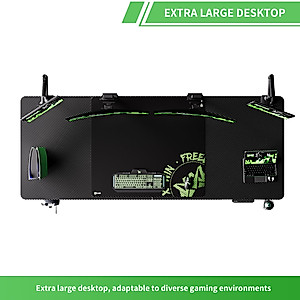 Klobel X-Win Electric Height Adjustable Standing Desk, 71" x 31.5" Inch 4-Leg Ergonomic Sit to Stand Desk for Home Office, Powerful Dual Motor Work Desk, Carbon Fiber Textured Black