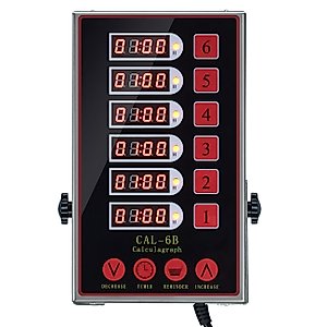 YOOYIST Professional Kitchen Timers Digital Led 6-Channel Restaurant Kitchen Timer Super Loud Programmable Stainless Steel for Food Fryer Baking Cooking Industrial