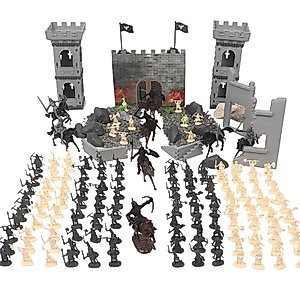 Medieval Castle Toy, Castles Knights Soldiers Model Kit Knight Figures Playset Fort Building Kit, DIY Assembled Castle Model Set, Playset Gifts(Type D)