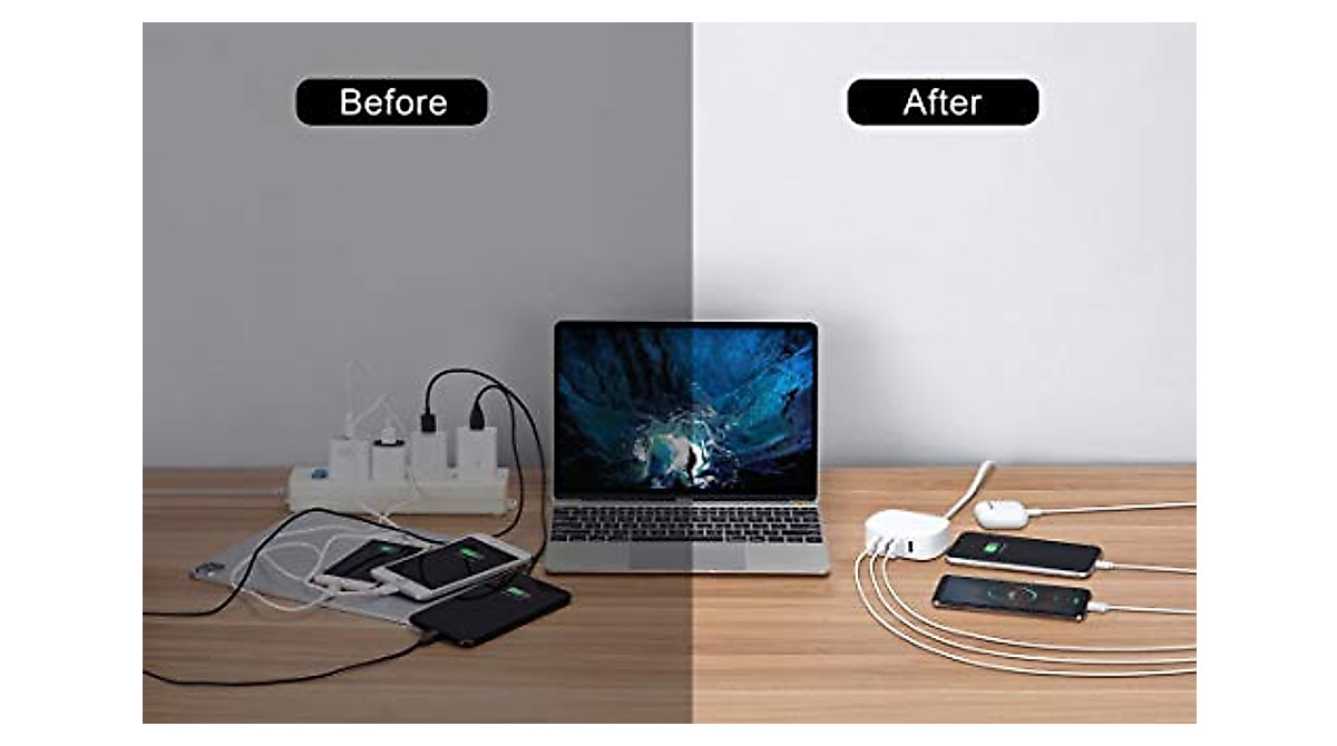 BULL 4-Port USB Charger Station - Compact & Safe Charging