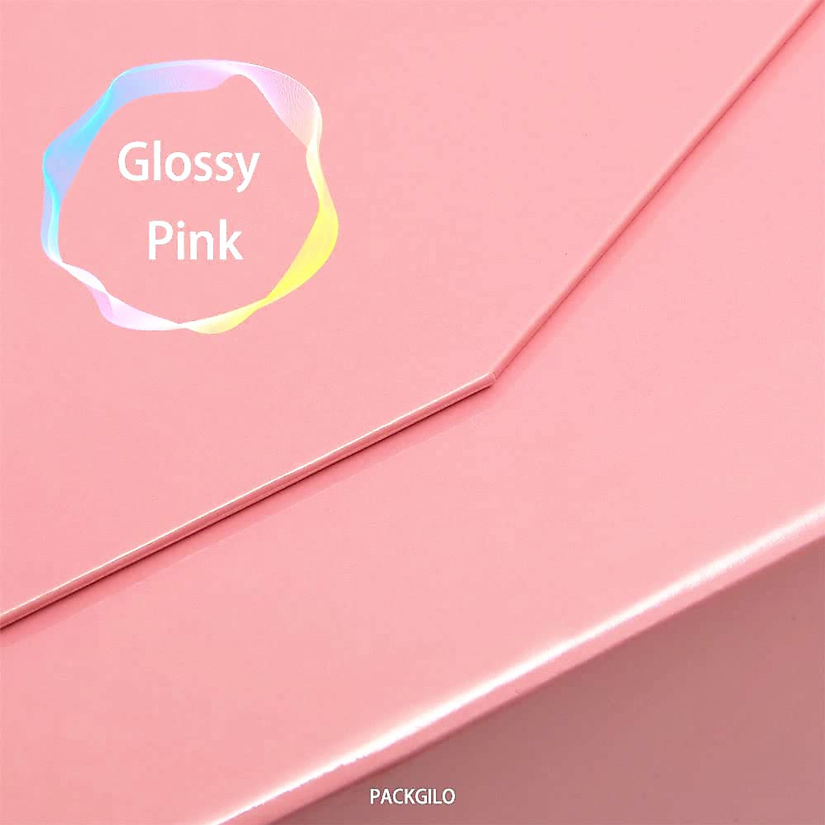 PACKGILO 1PCS Pink Gift Box 9.5x7x4 Inches, Sturdy Gift Box with Lid for Gift Packaging, Foldable Magnetic Closure Storage Boxes, Bridesmaid proposal box, Rectangle Collapsible Box