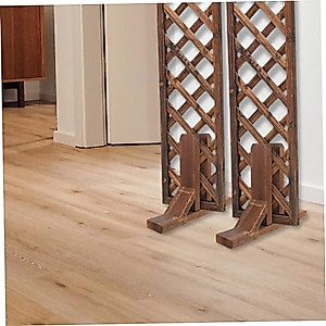 MOBUTOFU Solid Wood Screen Base Fences Room Partition Support Brackets Garden Border Edging Folding Room Divider Stand Room Partition Support Bases Household Divider Stand Fence Base Wooden