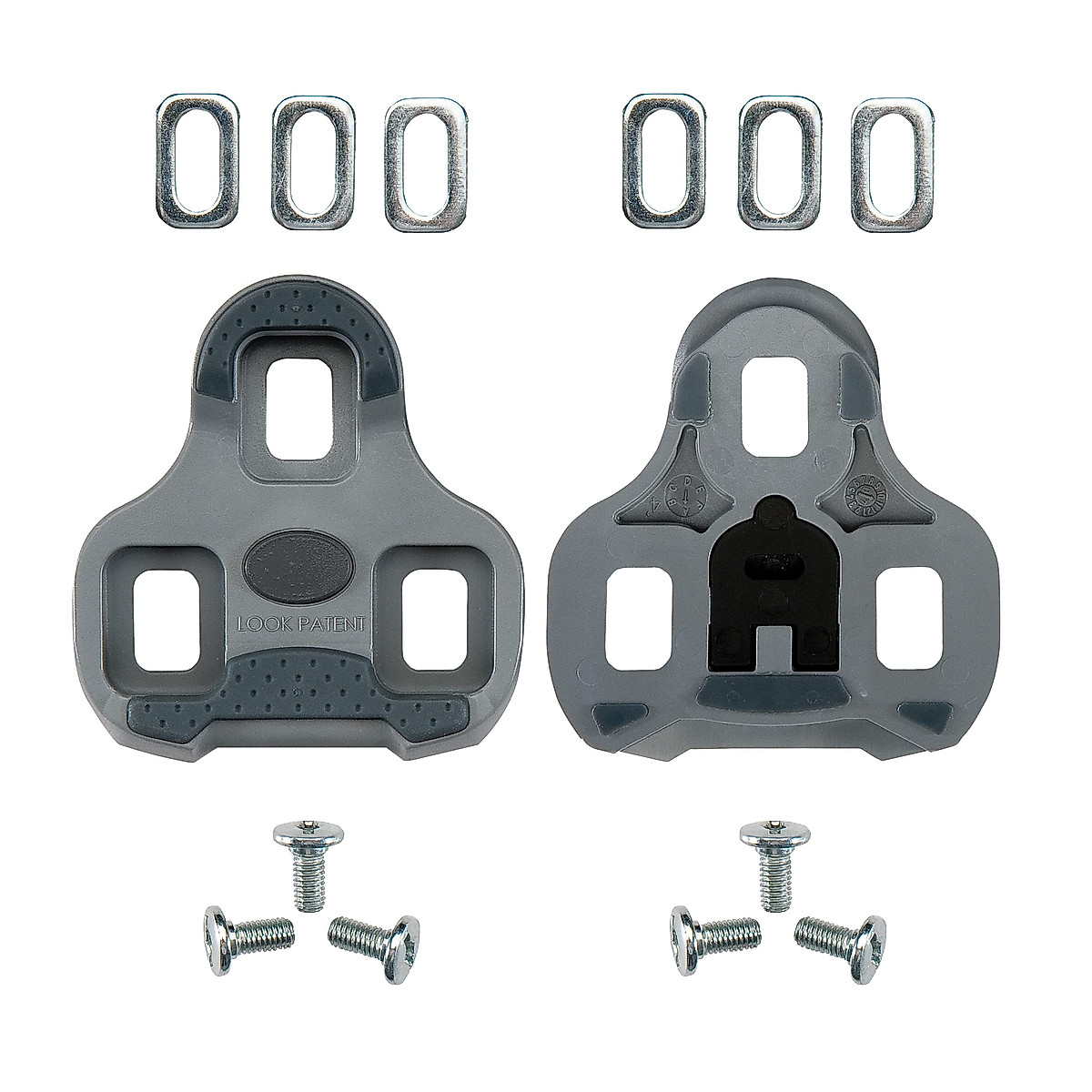 LOOK Cycle - KEO Grip Cleat Cycling Cleats – Anti-Slip Surface - Minimum Weight, Compact Size - 4.5° Angular Freedom - Color Grey