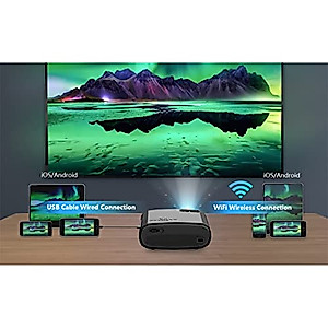 ZLXDP V50 Portable 5g WiFi Projector Mini Smart Real 1080p Full Movie Proyector 200'' Large Screen Led Bluetooth Projectors (Color : E)