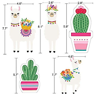 2023 Llama Cactus Banner Garland Party Supplies, Llama Cactus Themed Birthday Party Decorations for Mexican Fiesta, Cino De Mayo Llama Cactus Baby Shower, Hawaiian, Luau, Classroom Decorations - 5 Llamas and 5 Cactus