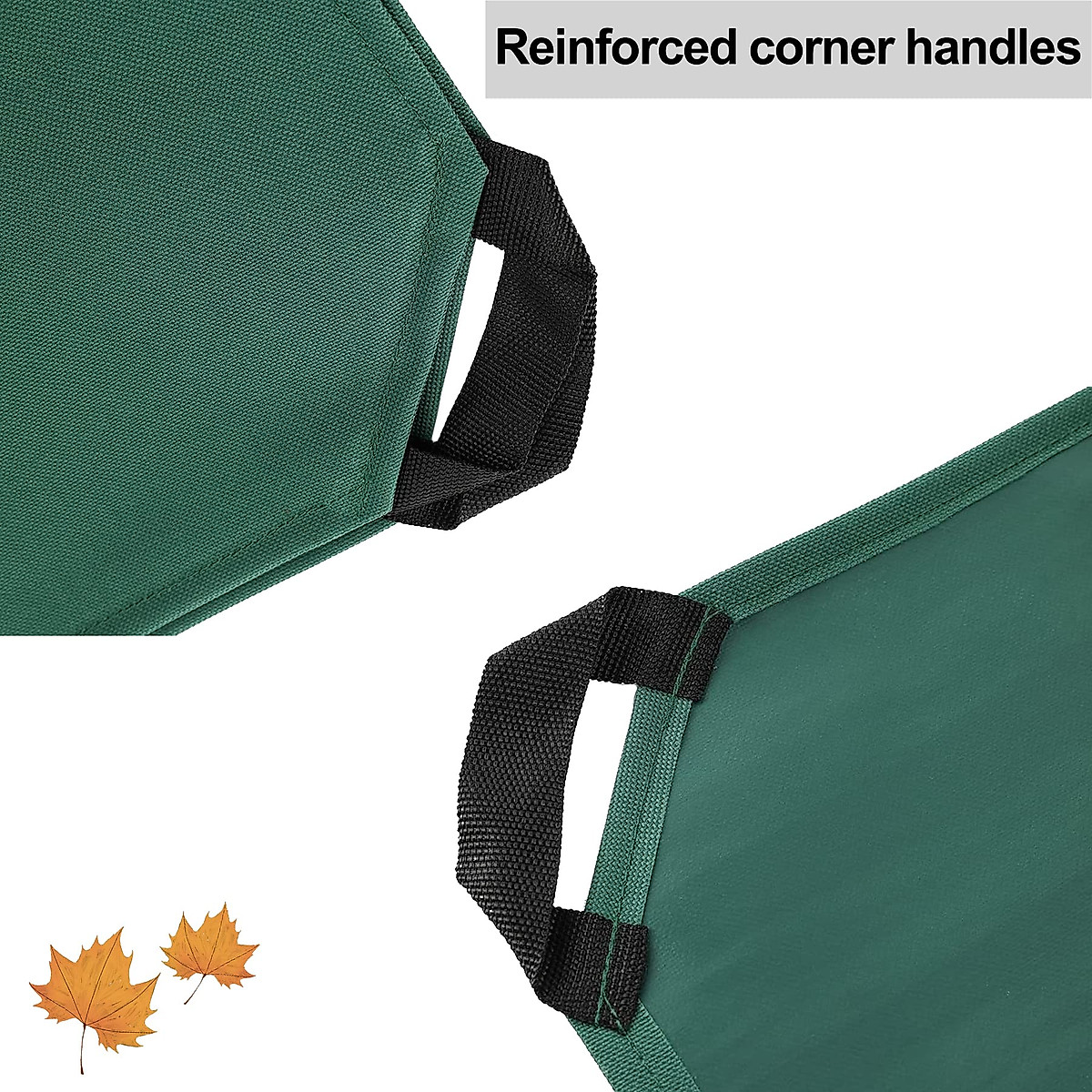 GROWORLD Leaf Tarp with 4 Handles Garden Waste Yard Tarps Extra Reinforced Corner Waterproof Reusable Durable Tarp Collector for Clean-Ups