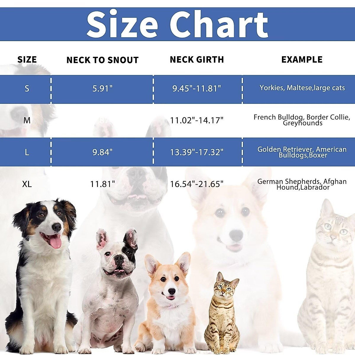 Dog Cone for Dogs After Surgery,Adjustable Protective Dog Recovery Collars & Cones for Large Medium Small Dogs Cats,Comfy Soft Dog Cones Prevent Pets from Touching Stitches Rashes,Wounds,Blue,L